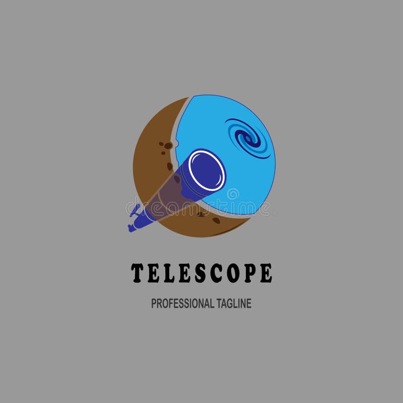 Logo Design Telescope with the Moon. Stock Vector - Illustration of ...