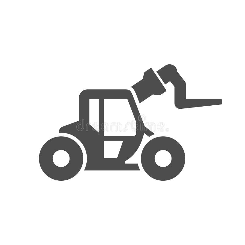 Telescopic Forklift Loader Glyph Icon Stock Vector - Illustration of ...
