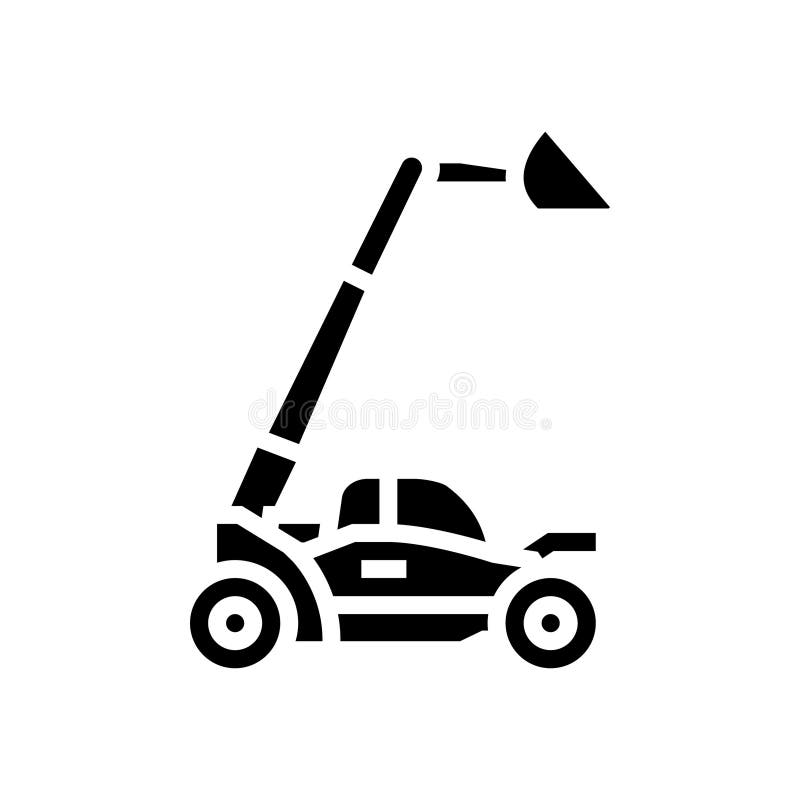 Telescopic Handler Construction Vehicle Glyph Icon Vector Illustration ...