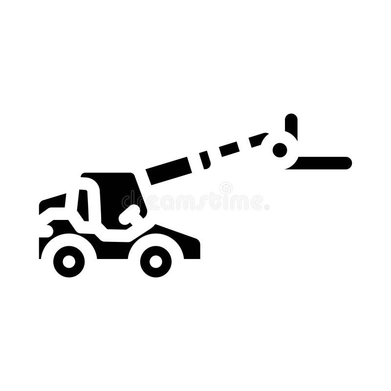 Telescopic Handler Construction Vehicle Glyph Icon Vector Illustration ...