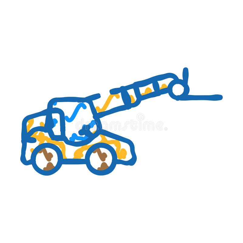 Telescopic Handler Construction Vehicle Icon Doodle Illustration Stock ...