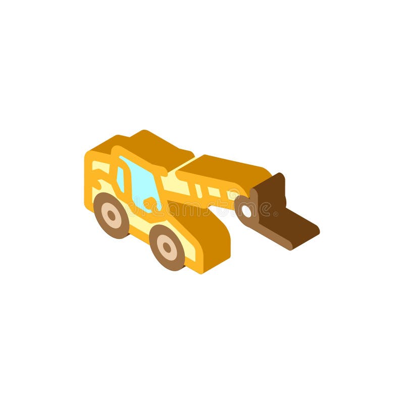 Telescopic Handler Construction Vehicle Isometric Icon Vector ...