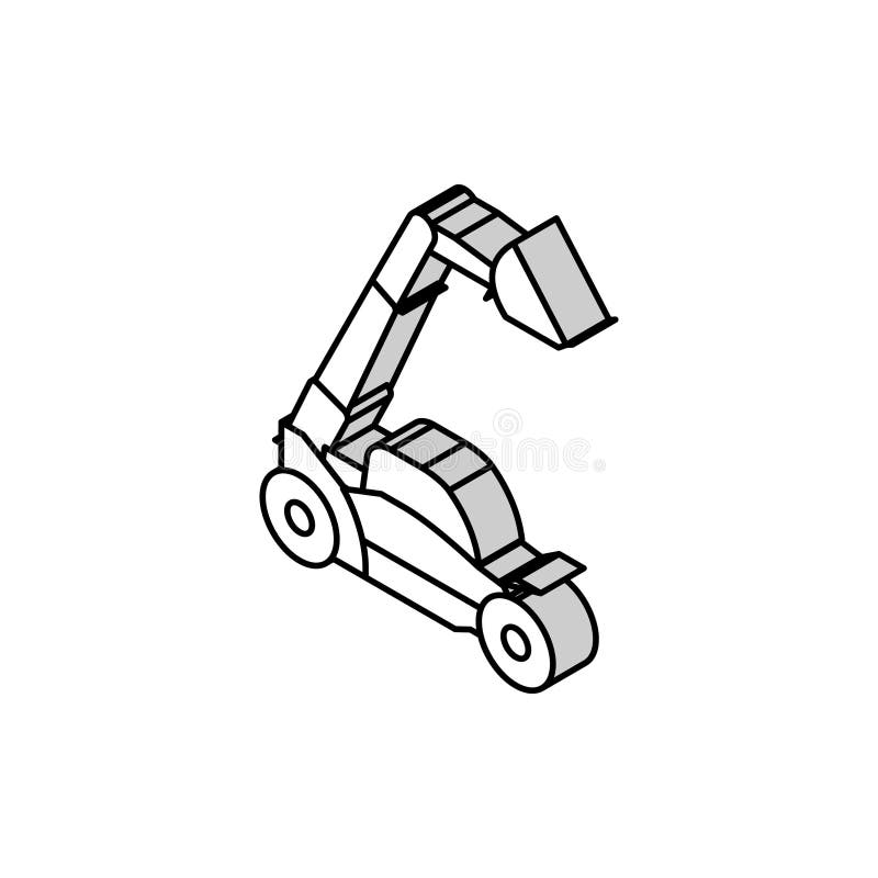 Telescopic Handler Construction Vehicle Isometric Icon Vector ...