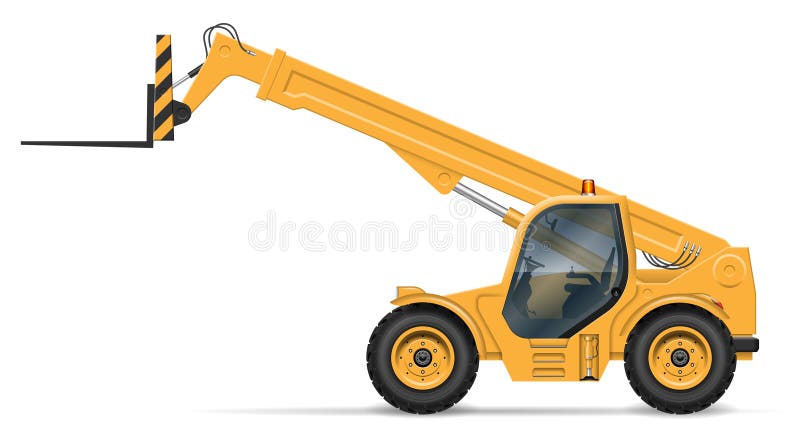 Realistic Telescopic Handler Vector Illustration Stock Vector ...
