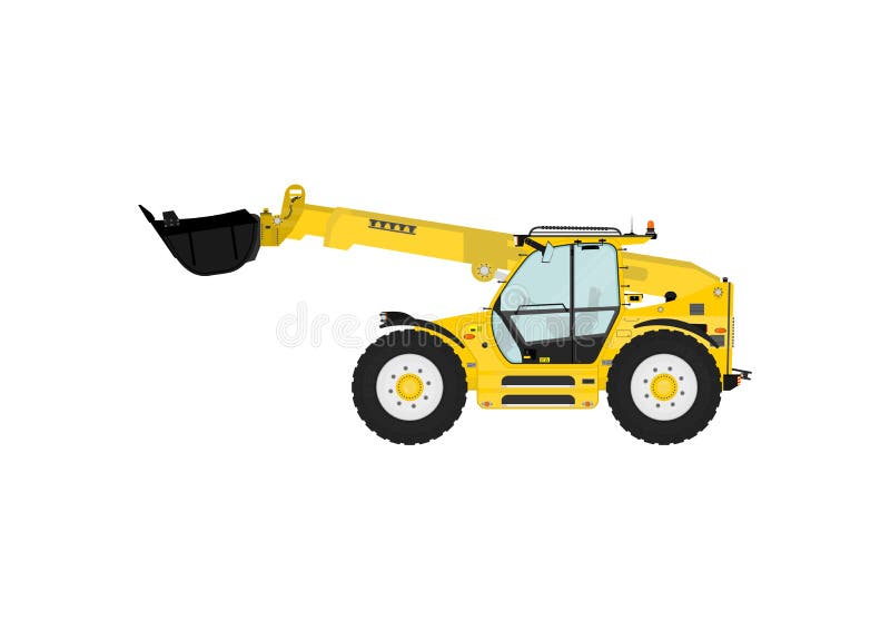 Telescopic handler stock vector. Illustration of forklift - 75904604