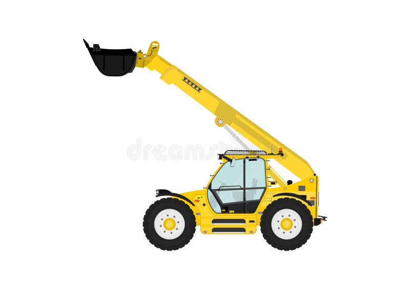 Telescopic handler stock vector. Illustration of forklift - 75904604