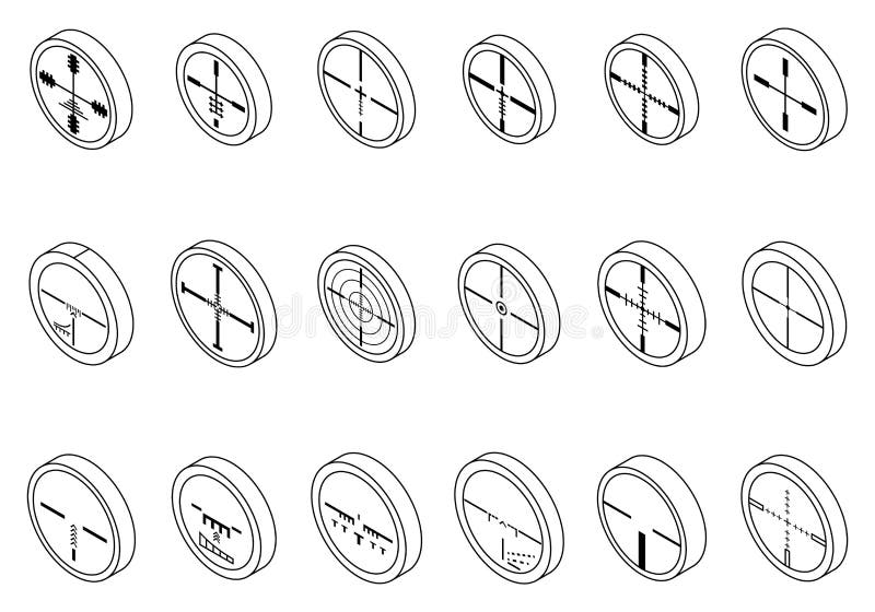 Telescopic Sight Icons Set Vector Outline Stock Vector - Illustration ... Telescopic Sight Icons Set Vector Outline Stock Vector - Illustration ...