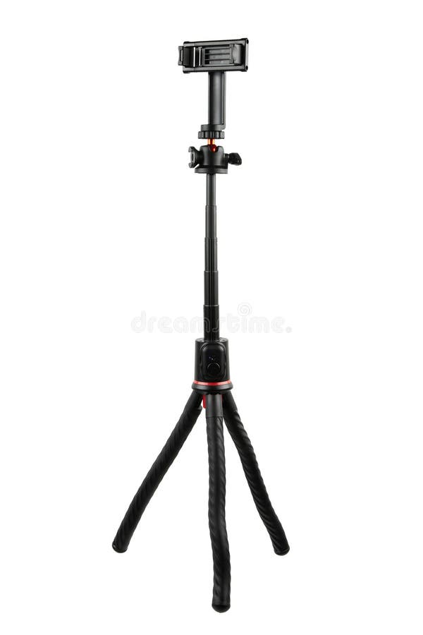 Telescopic Tripod with Flexible Legs and Phone Mount Stock Illustration ...
