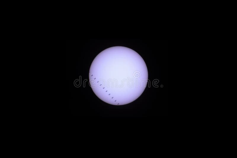 Telescopic View of the Sun As the International Space Station ISS ...