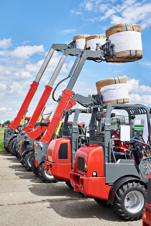 Telescopic Wheel Loader with Vertical Lift Stock Image - Image of ...