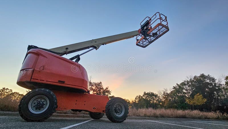 Telescoping Boom Cherry Picker Construction Equipment Stock Image ...