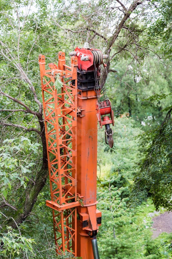 Telescoping Section of Crane Stock Photo - Image of construction ...