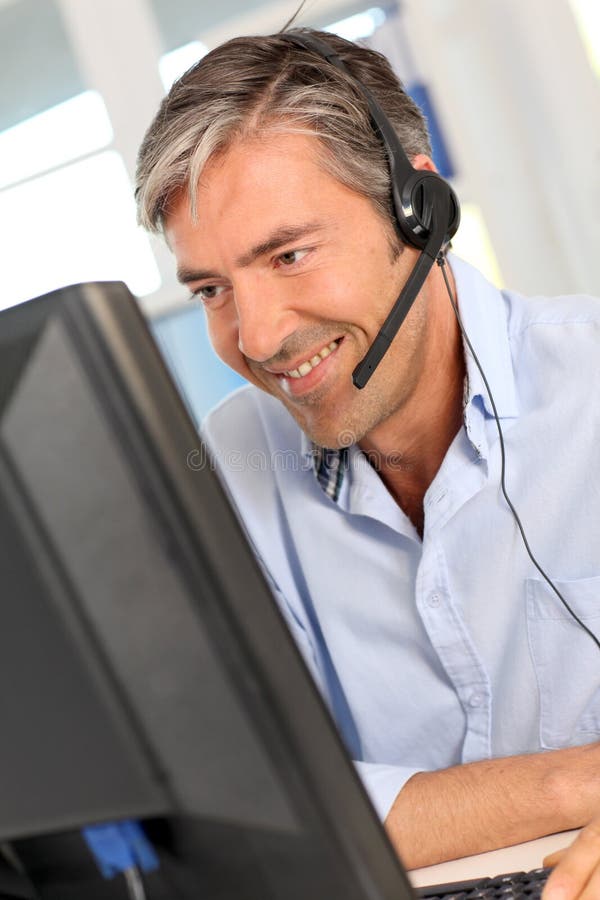 Teleservice stock image. Image of indoors, salesman, headset - 21665053