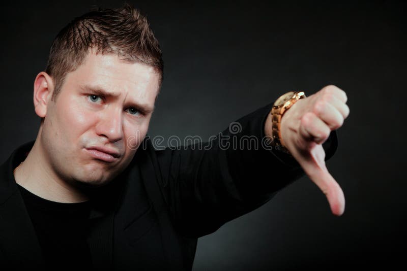 Teleurgestelde Mensen Signalerende Duim Neer Stock Afbeelding - Image ...