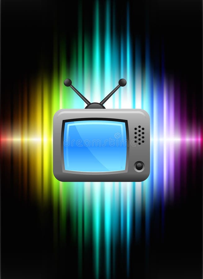 Television on Abstract Spectrum Background Stock Illustration ...