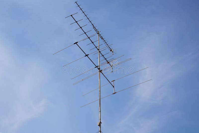 Television Antenna with Blue Sky Stock Photo - Image of radio, antenna ...