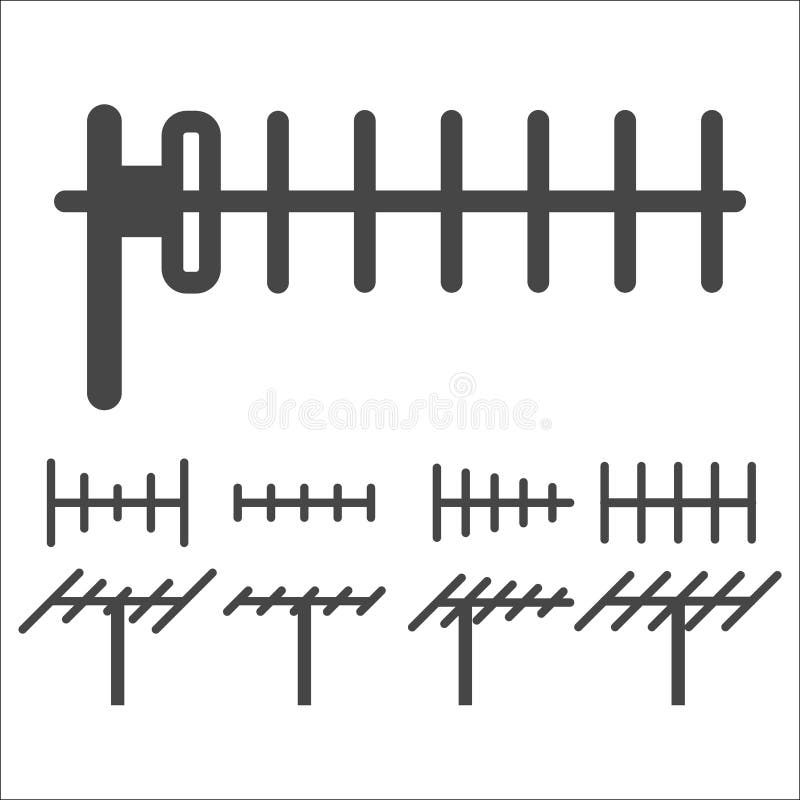 Television Antenna Icon Set Stock Vector - Illustration of cable ...