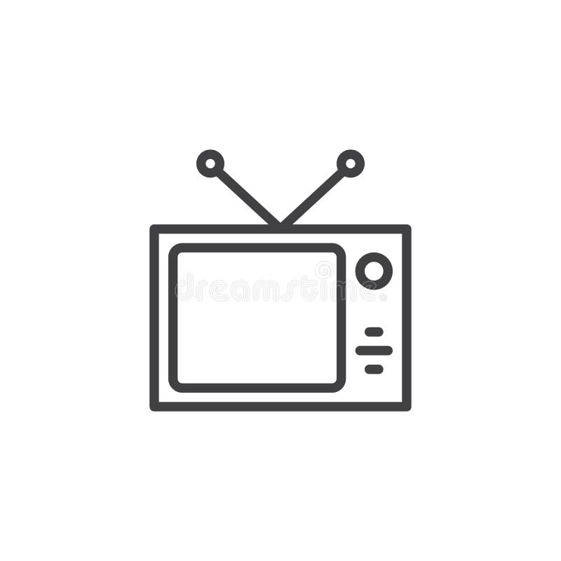 TV with Antenna Outline Icon Stock Vector - Illustration of broadcast ... TV with Antenna Outline Icon Stock Vector - Illustration of broadcast ...