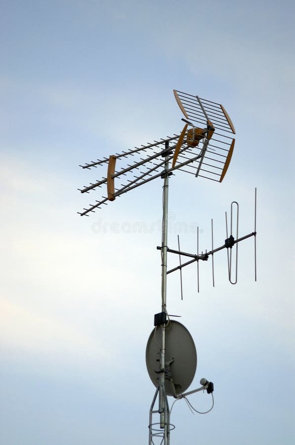 Television Antenna for Signal Reception Stock Photo - Image of ...