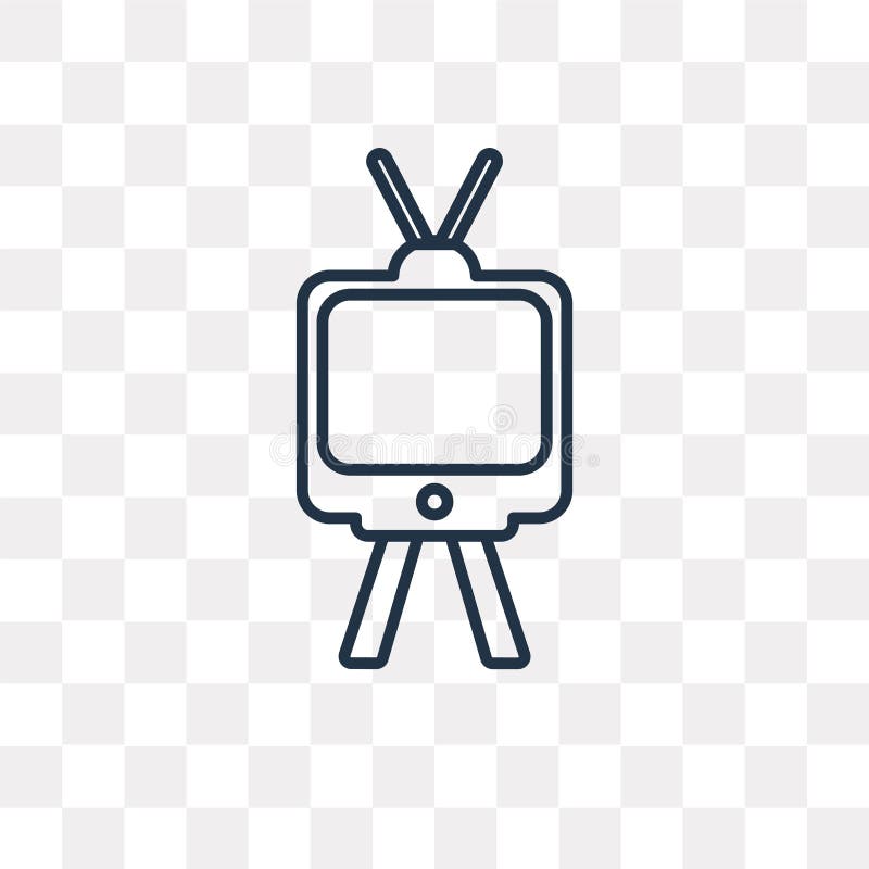 Television with Antenna Vector Icon Isolated on Transparent Back Stock ...