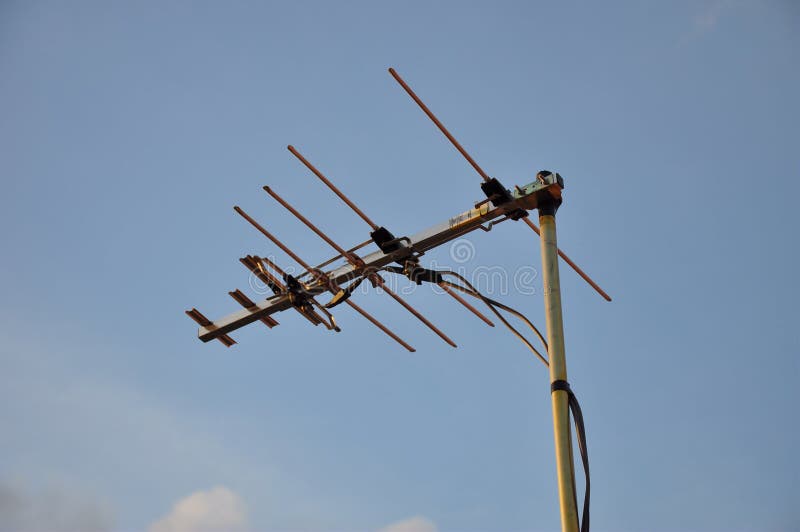 Television rooftop Antenna stock image. Image of connection - 24467985
