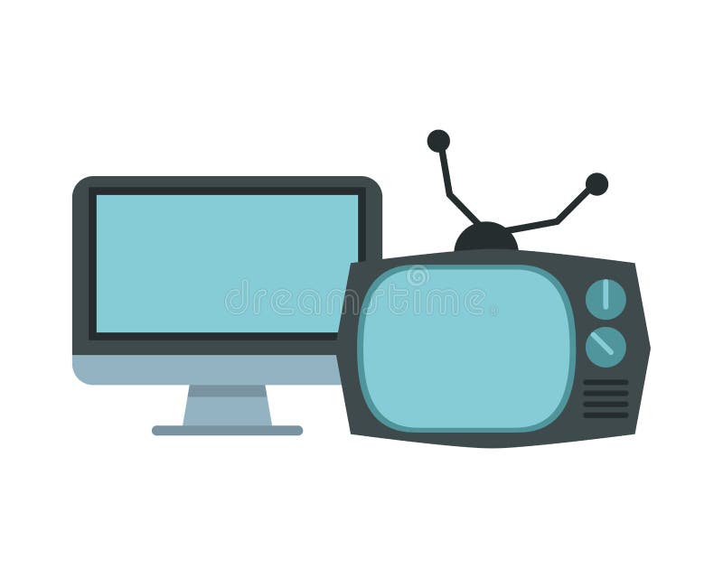 Television Appliance and Monitor Computer Stock Vector - Illustration ...