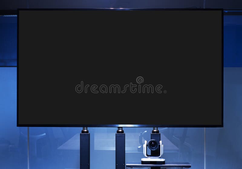 Television Blank Screen with Camera Webcam Stock Photo - Image of ...