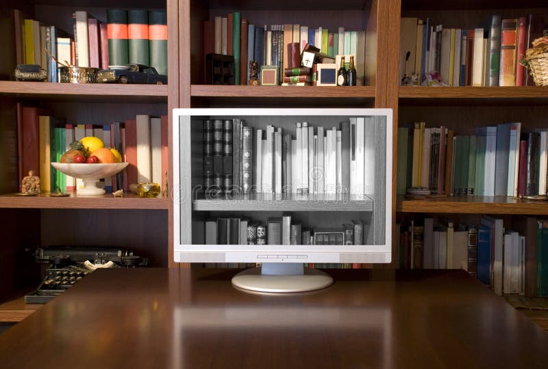 Television and books stock image. Image of screen, media - 5473423