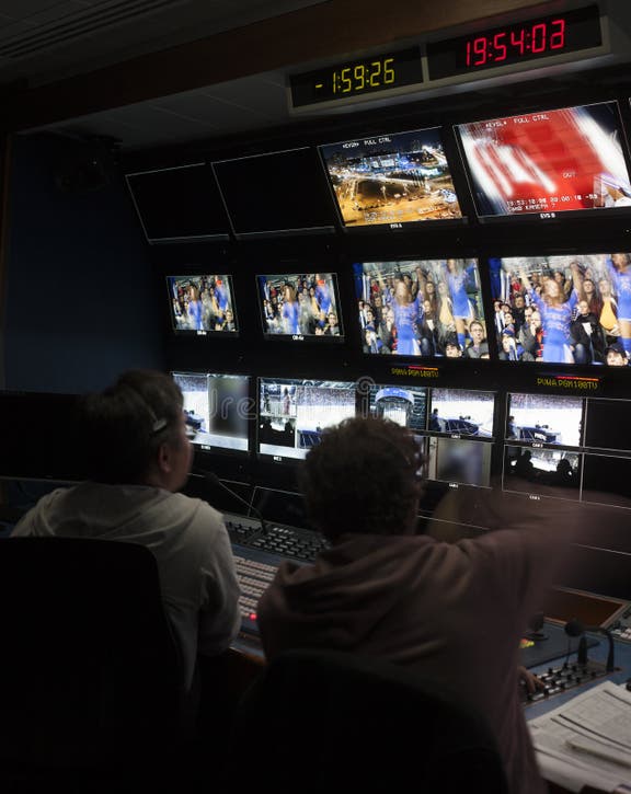 Television Broadcast Gallery. Editorial Stock Image - Image of button ...