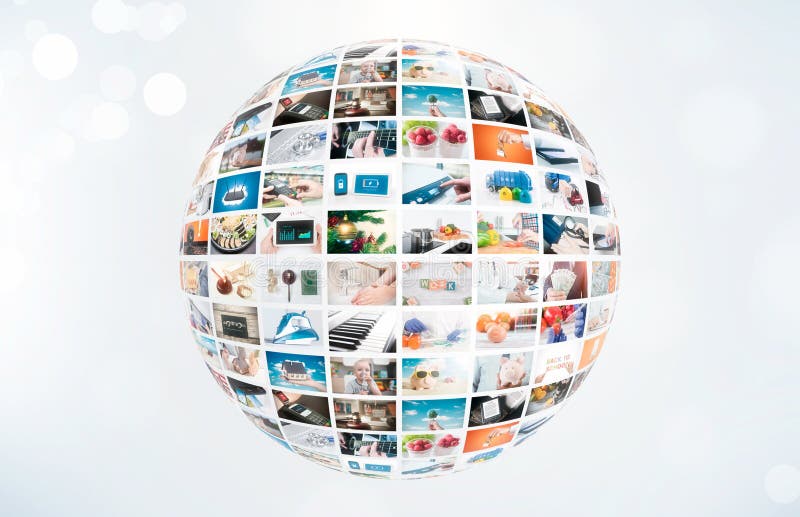 Television Broadcast Multimedia Sphere Abstract Composition Stock Image ...
