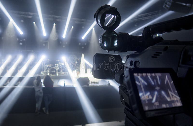 Television Camera. Camera in a Concert Hall Stock Image - Image of news ...