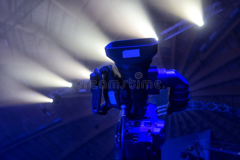 Television Camera. Camera in a Concert Hall Stock Image - Image of ...