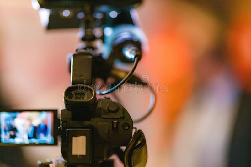 Television Camera at an Evening Press Conference Stock Photo - Image of ...