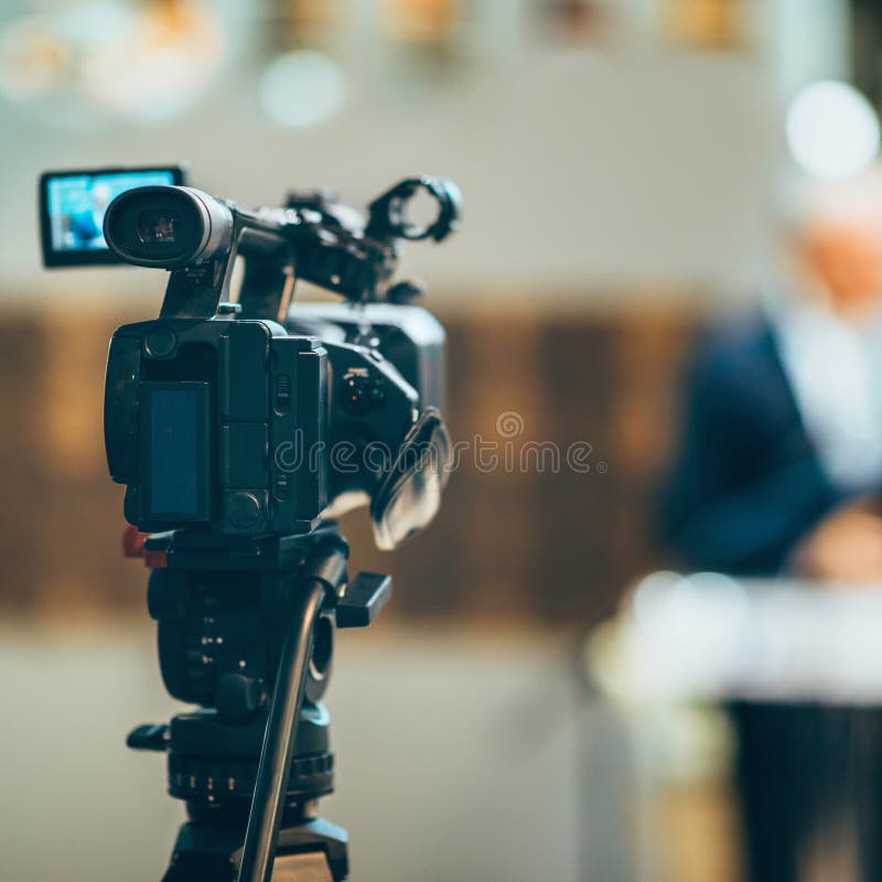 Television Camera on Press Conference Stock Photo - Image of reportage ...