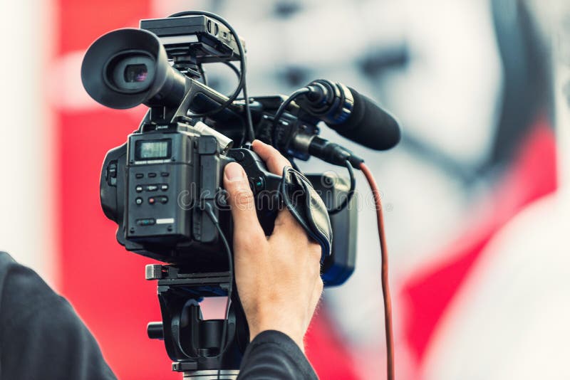 Television Camera Recording an Event Stock Photo - Image of media ...