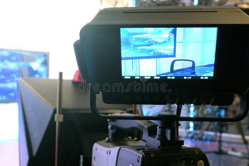 Television Camera. Video Camera-recording Show in TV Studio-focus on ...