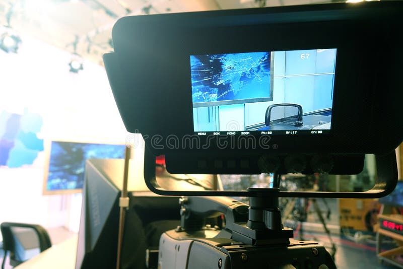 Television Camera. Video Camera-recording Show in TV Studio-focus on ...