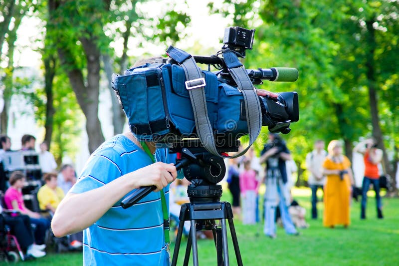 Television cameraman stock photo. Image of media, aiming - 19077726