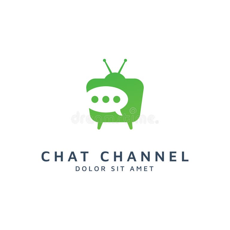 Television and Chat Negative Space Logo Design Stock Vector ...