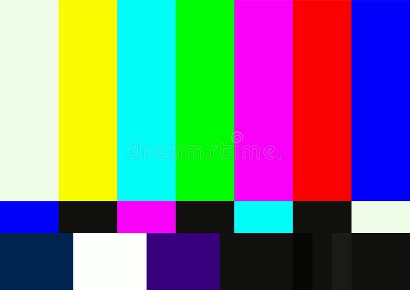 No Signal TV Retro Television Test Pattern. Color RGB Bars Illustration ...