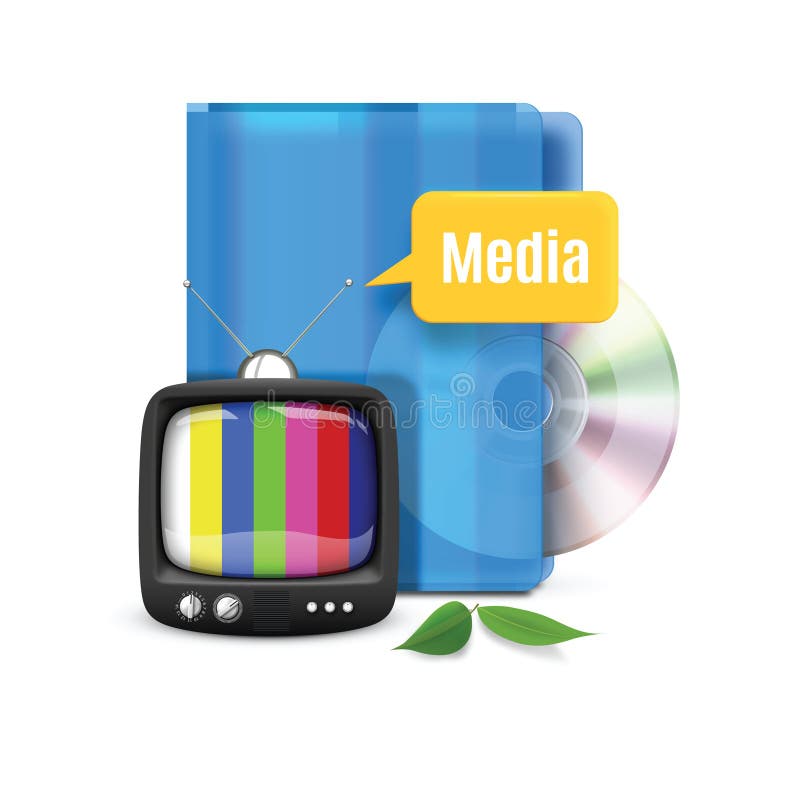 Television and Compact Disk. Vector Illustration Decorative Design ...