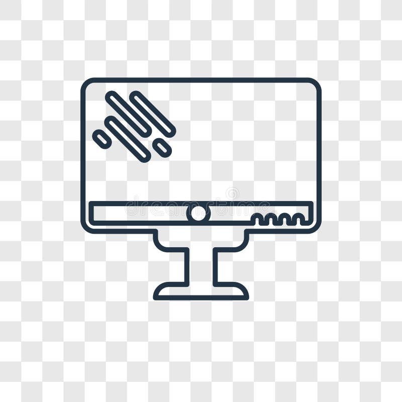 Television Concept Vector Linear Icon on Transparent Ba Stock Vector ...