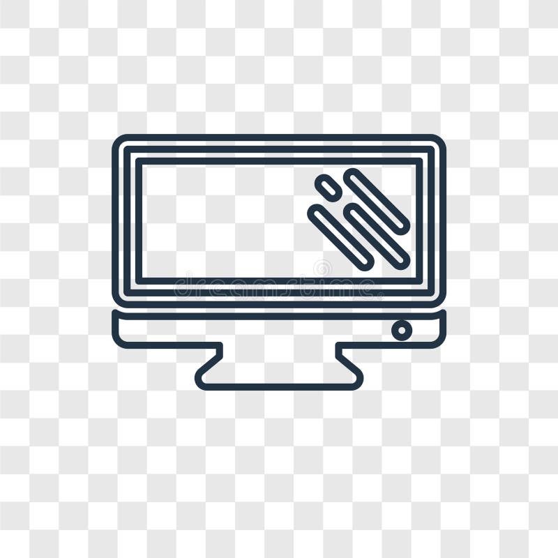 Television Concept Vector Linear Icon On Transparent Ba Stock Vector ...