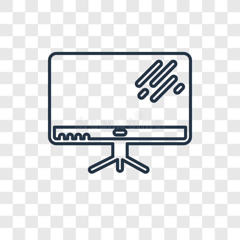 Television Concept Vector Linear Icon Isolated on Transparent Ba Stock ...