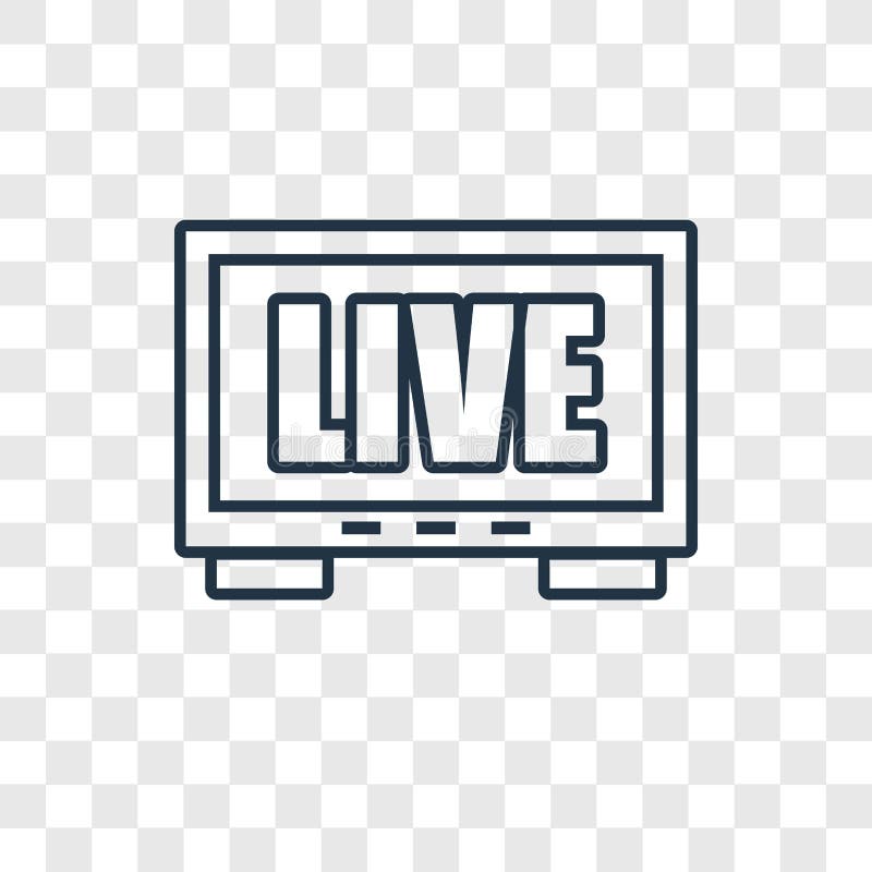 Television Concept Vector Linear Icon Isolated on Transparent Ba Stock ...
