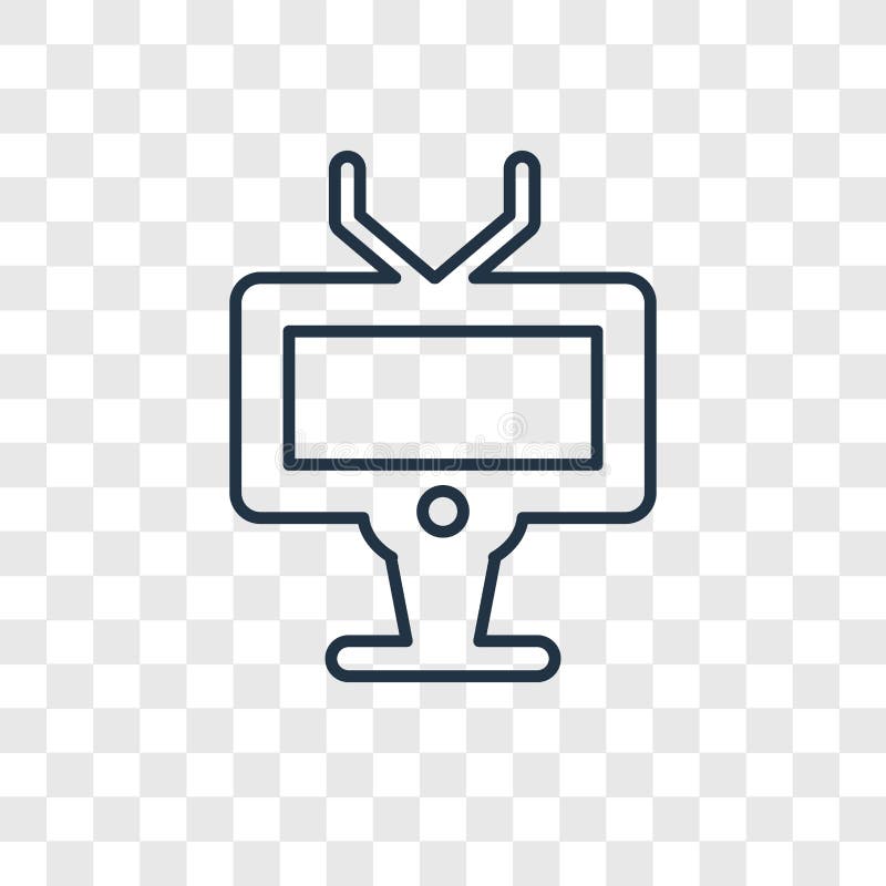 Television Concept Vector Linear Icon On Transparent Ba Stock Vector ...