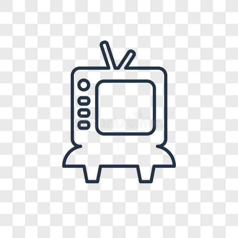 Television Concept Vector Linear Icon Isolated on Transparent Ba Stock ...