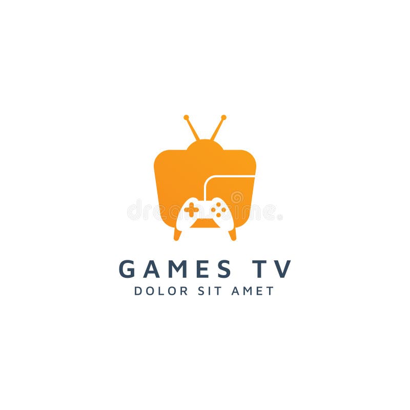 Television and Games Negative Space Logo Design Stock Vector ...