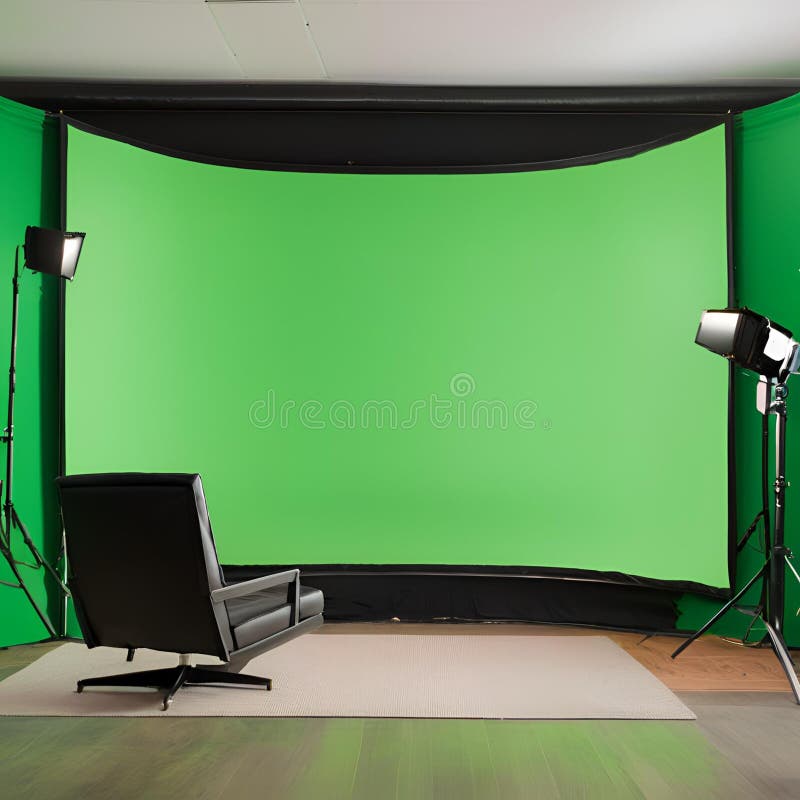 Television with Green Screen Display for Customizable Content Stock ...