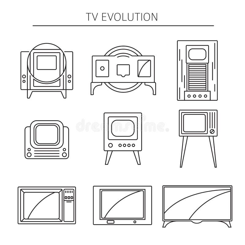 Television History. Evolution Stock Vector - Illustration of line ...